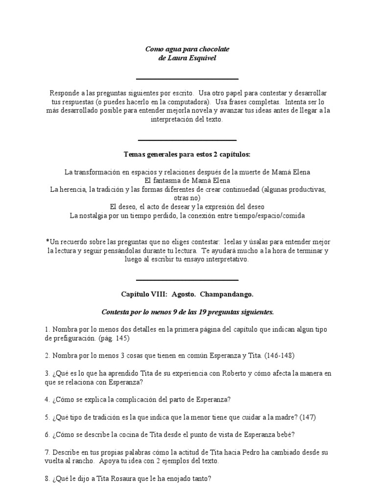 Como Agua para Chocolate | PDF