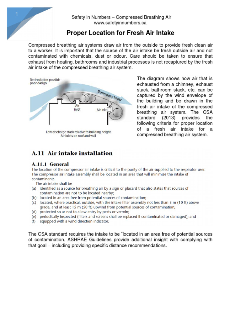 Proper Location For Fresh Air Intake | PDF | Exhaust Gas | Chimney