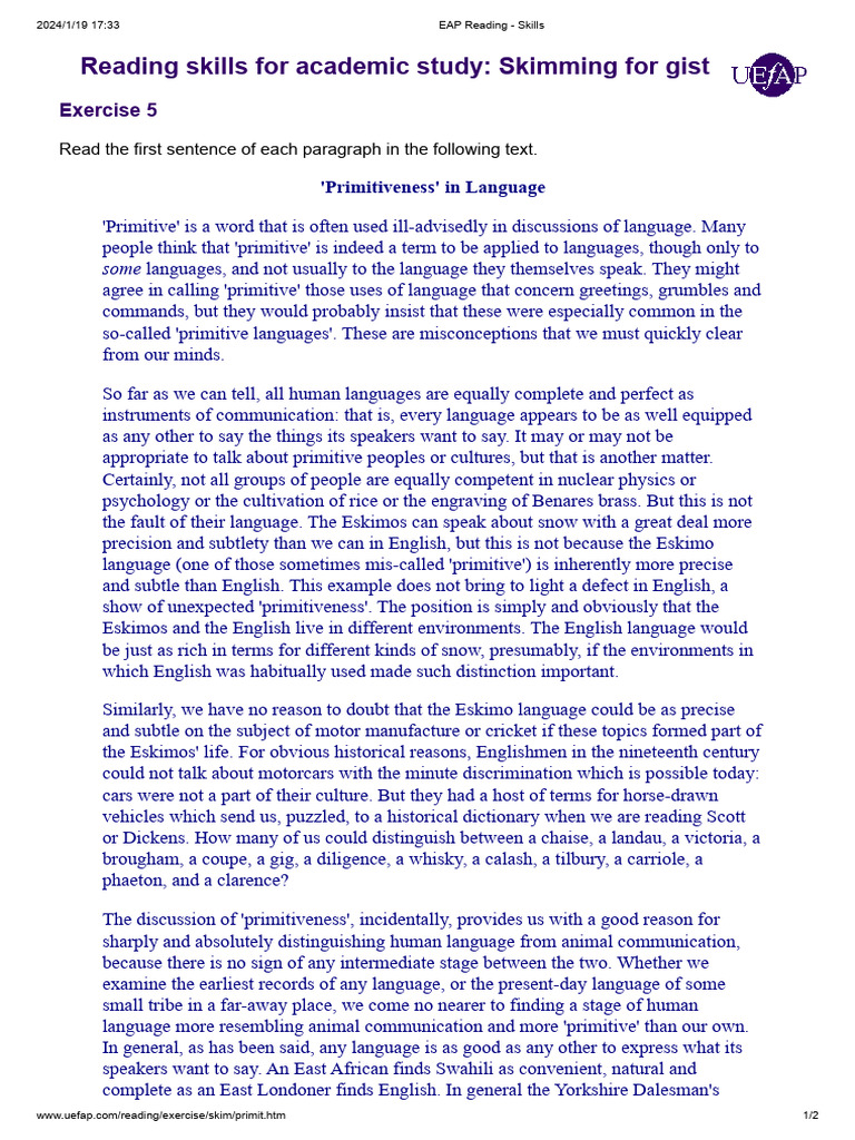 12 EAP Reading - Skills | PDF | English Language | Linguistics