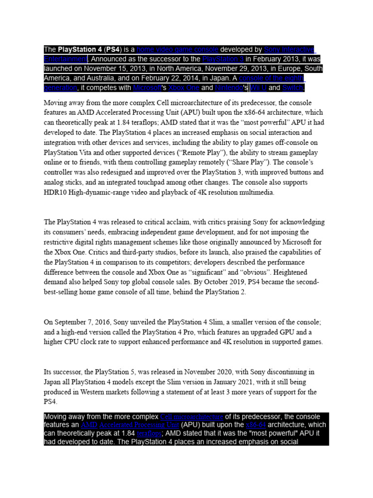 PlayStation 4 | Download Free PDF | Play Station | Xbox