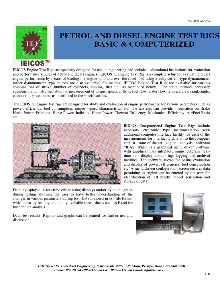 IEICOS Engine Test Rigs Overview | PDF | Pressure Measurement | Flow ...