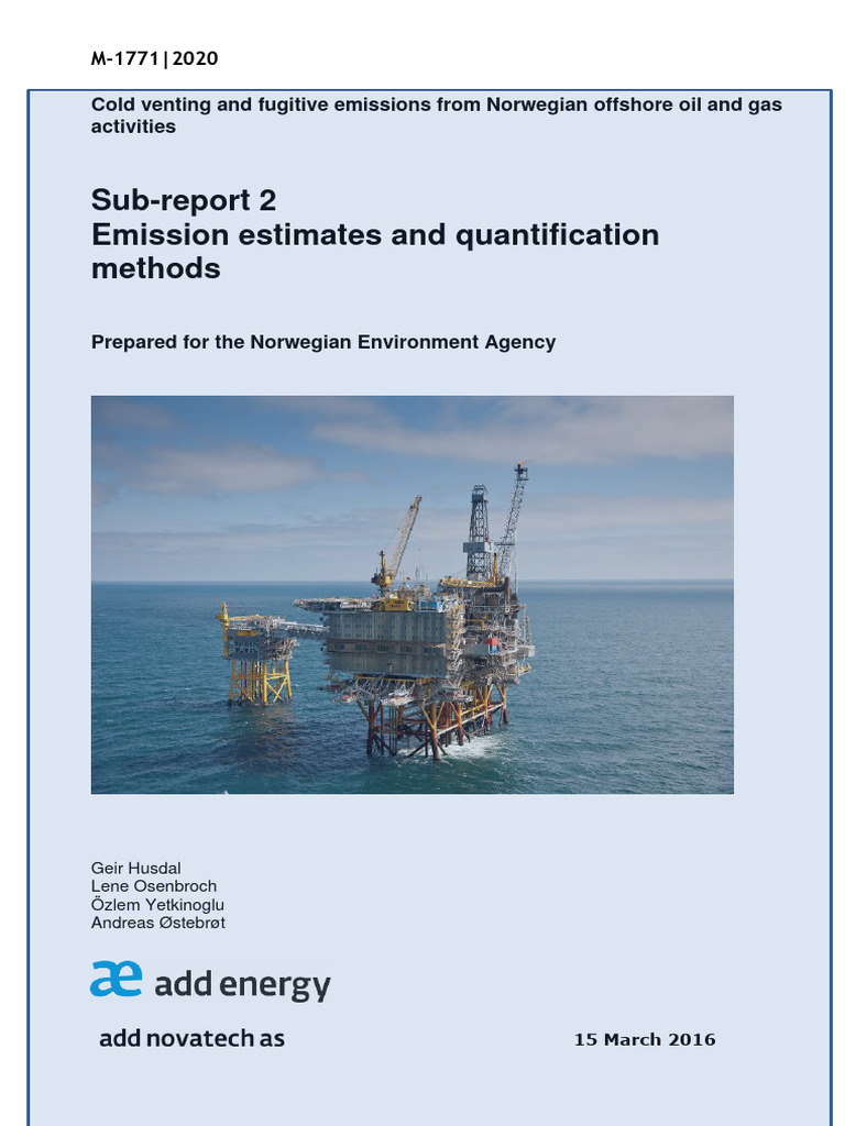 Cold Venting and Fugitive Emissions From Norwegian Offshore Oil and Gas ...
