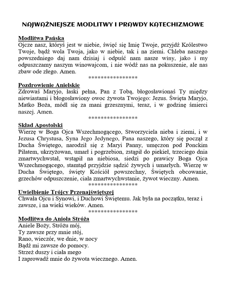 Katechizm Pamieciowy | PDF