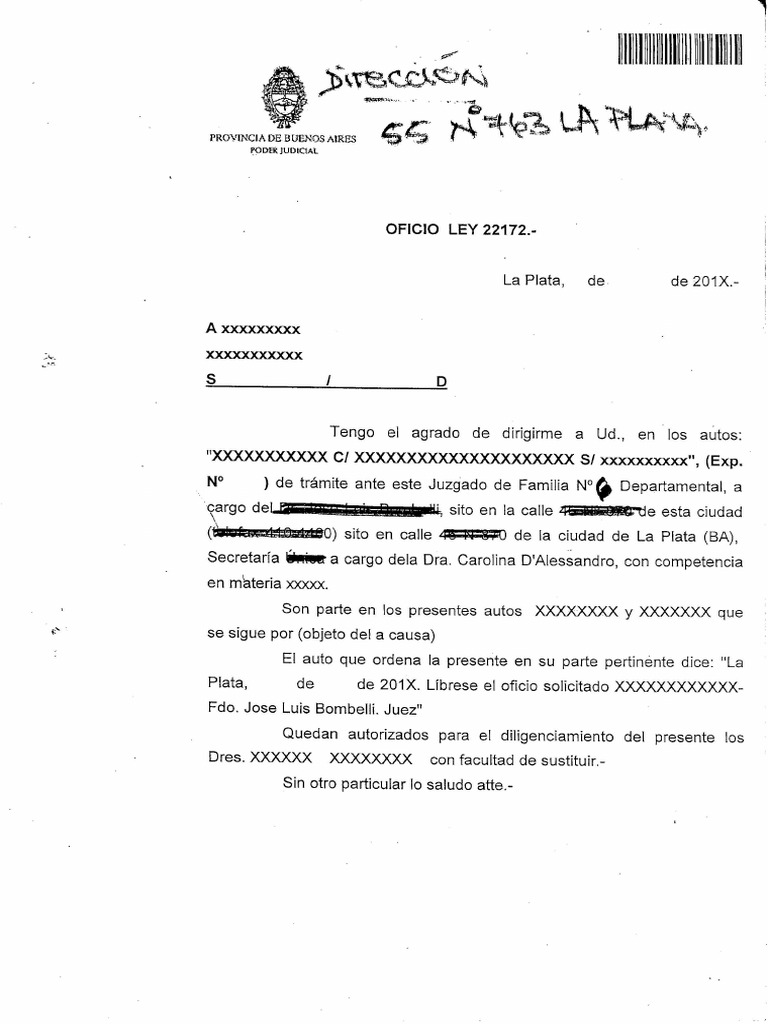 Oficio Ley 22.172 | PDF