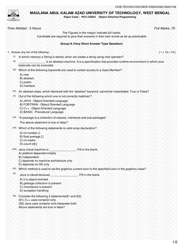 Pcc Cs503 Pdf Method Computer Programming Java Programming Language 5710
