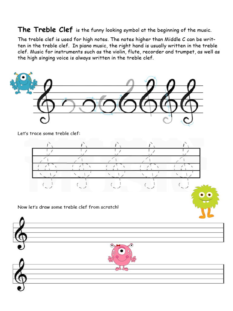 Treble Clef Worksheet | PDF