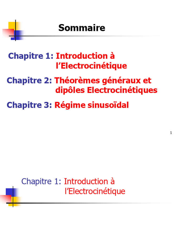 Introduction à l'Électrocinétique | PDF | Tension électrique ...