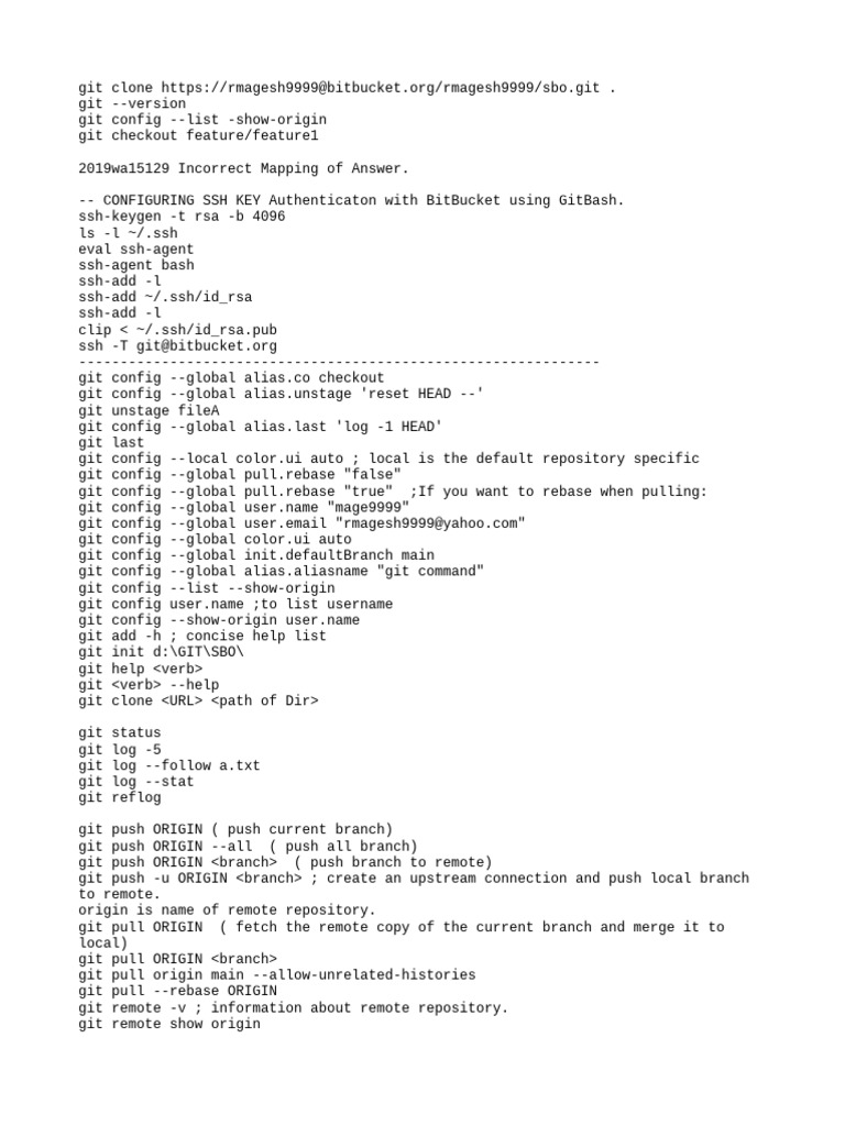 Git Commands | PDF | Computer File | Operating System Technology Git Commands | PDF | Computer File | Operating System Technology