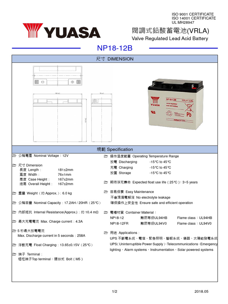 Datasheet NP18-12B-1 | PDF