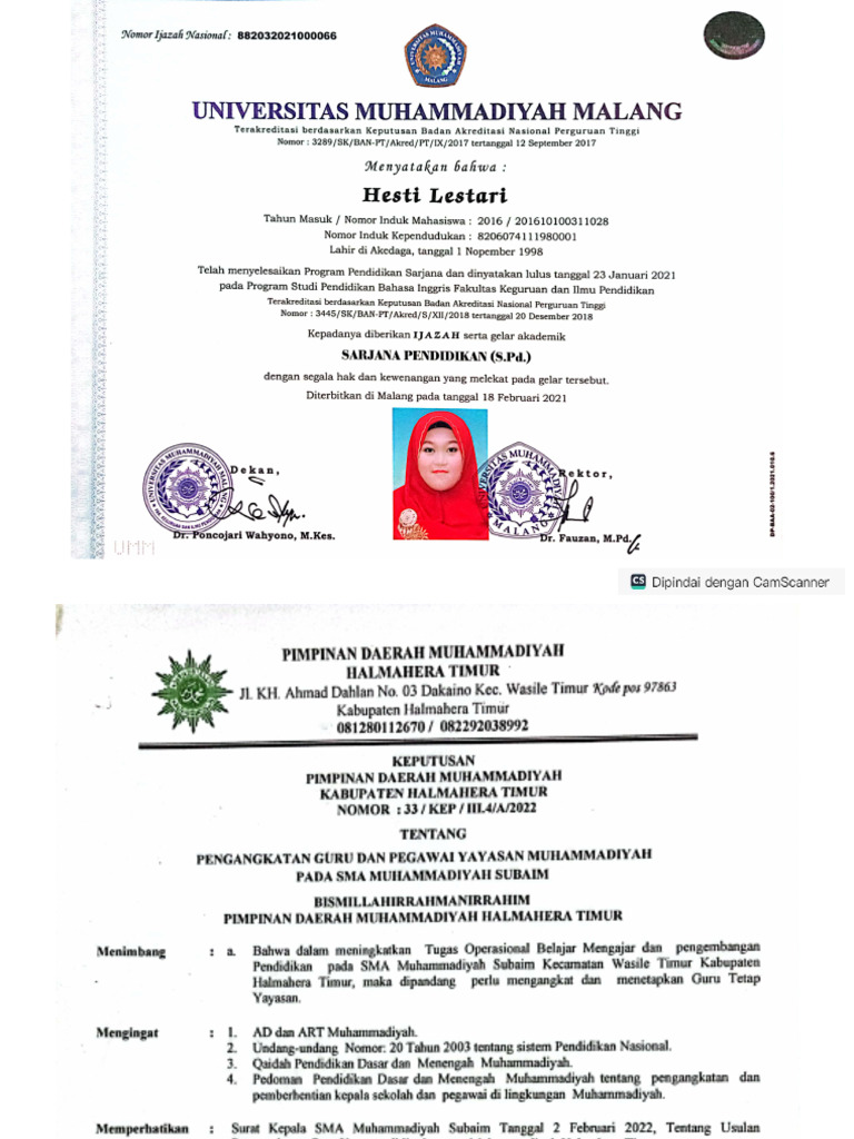 IJAZAH Dan SK Hesti Lestari | PDF
