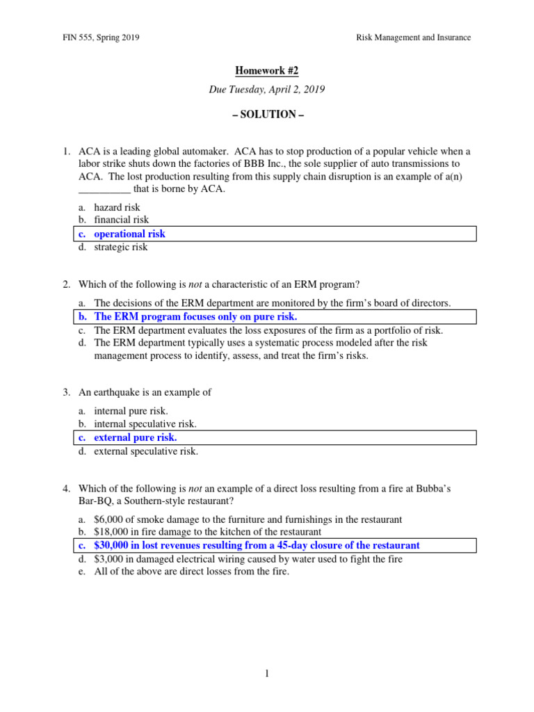 Risk Management Homework Solutions | PDF | Standard Deviation | Sharpe Ratio