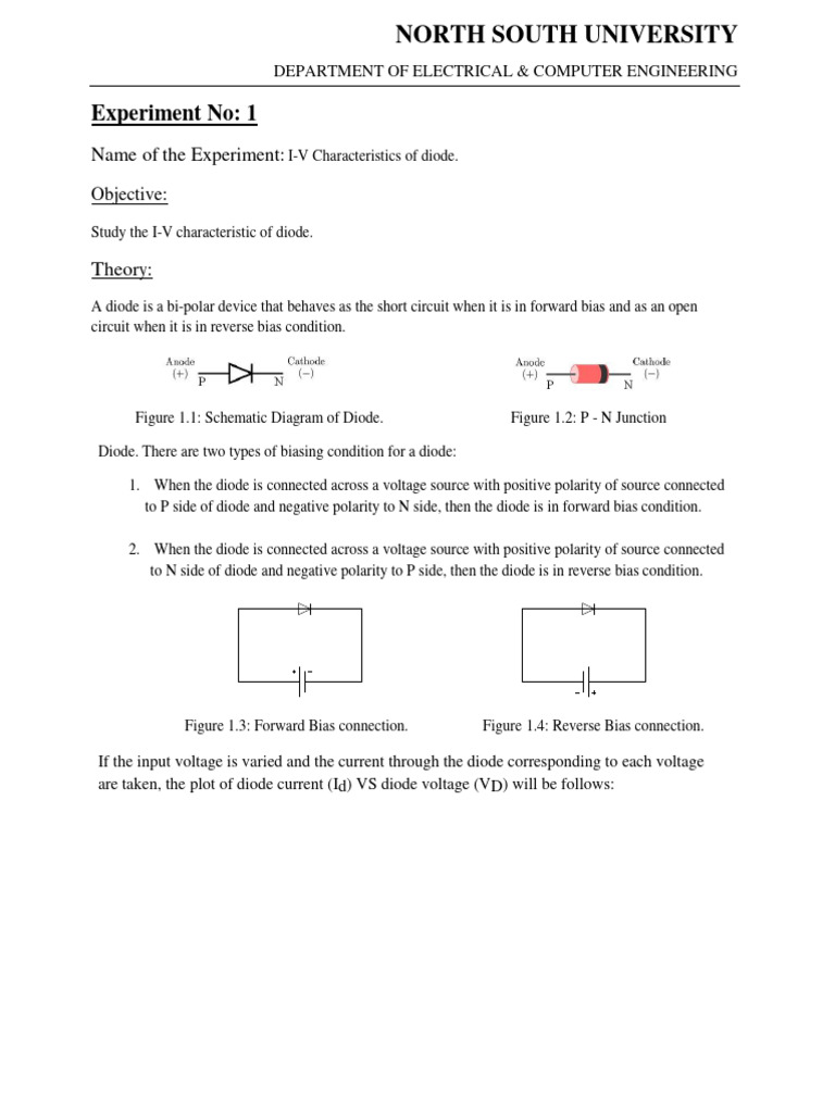 EEE 111 lab manual 1 | PDF | P–N Junction | Diode