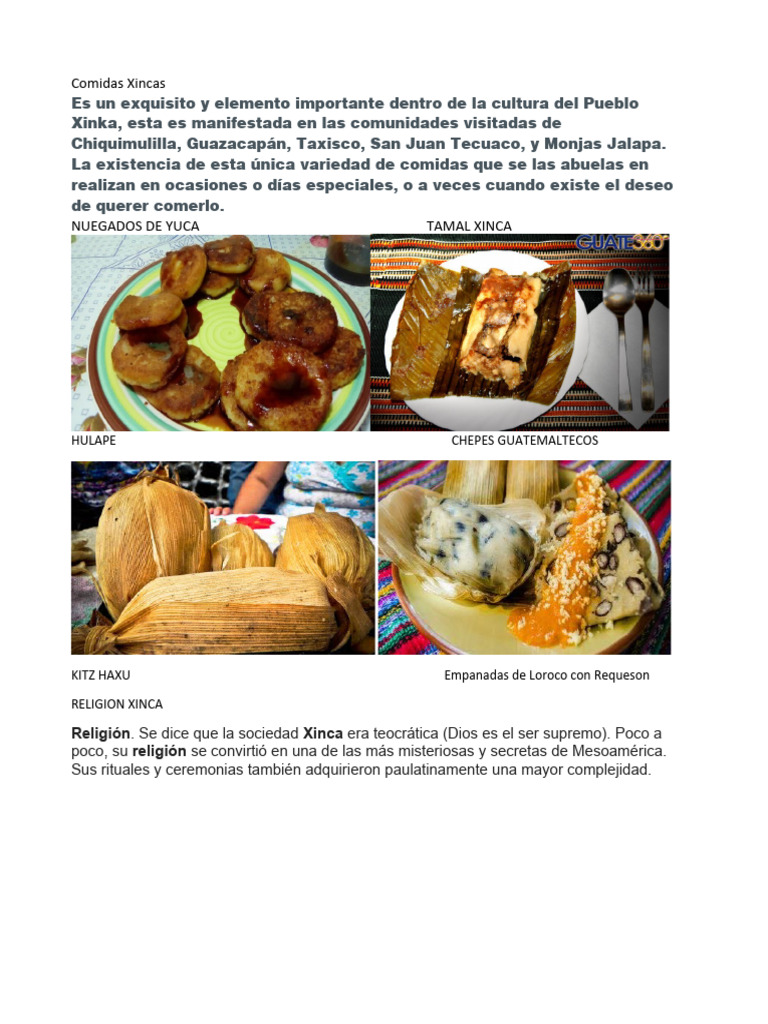 5 COMIDAS XINCAS | PDF | Cocina occidental | Cocina