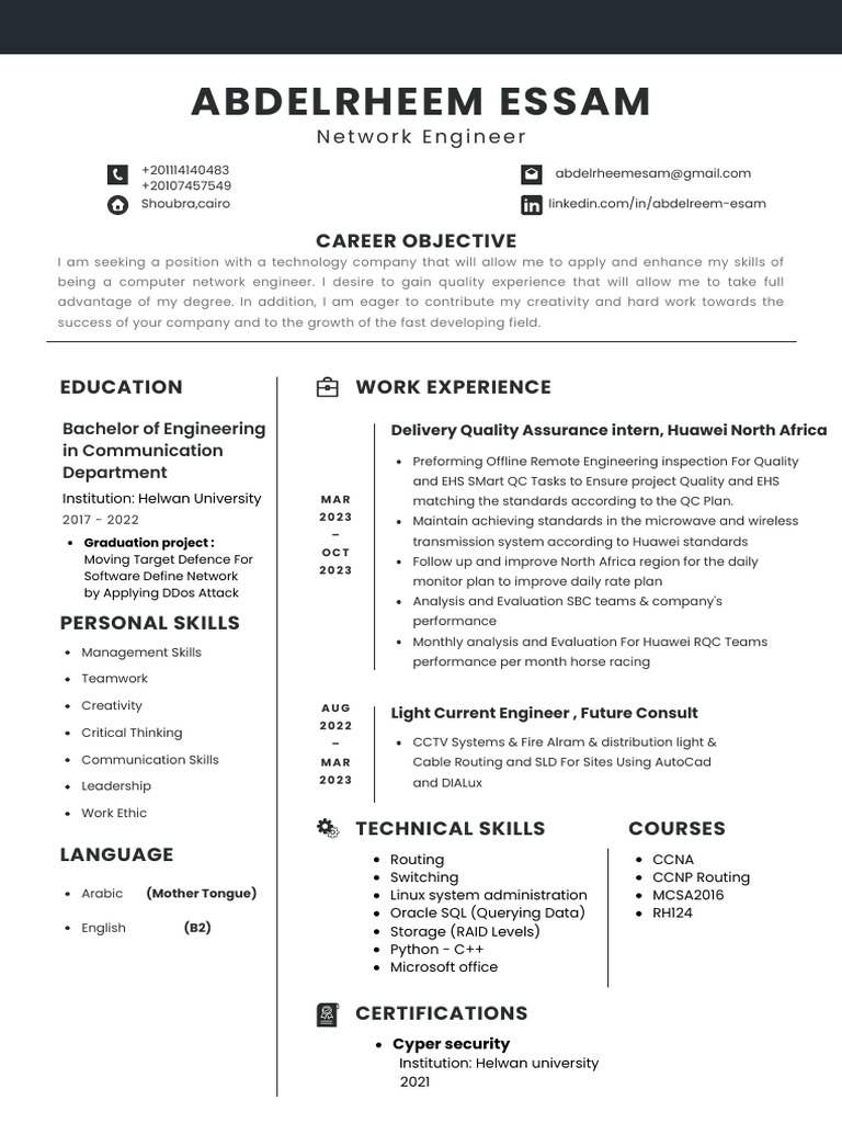 Abdelrheem Essam Resume | Download Free PDF | Computer Network | Computing