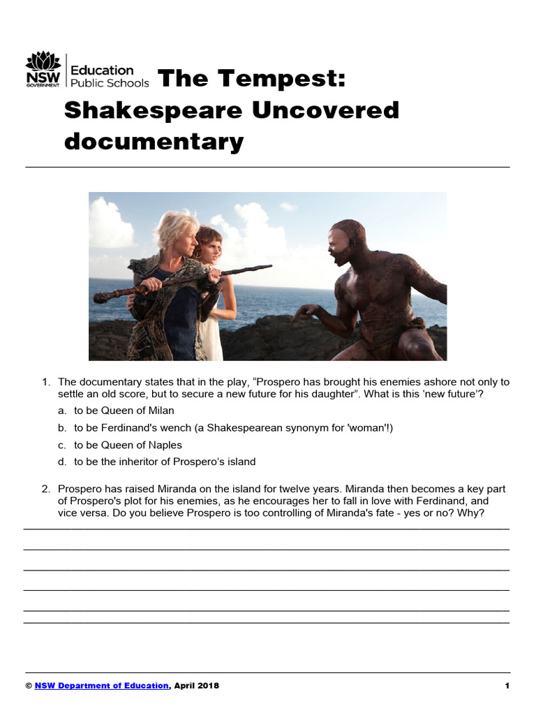 Understanding Shakespeare's The Tempest | PDF | The Tempest ...