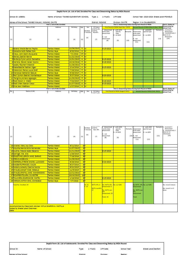 Tamboes Grade2 Deworming Forms 2 | PDF