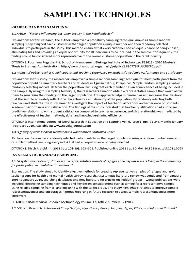 Sampling Techniques Yawa | Download Free PDF | Sampling (Statistics ...