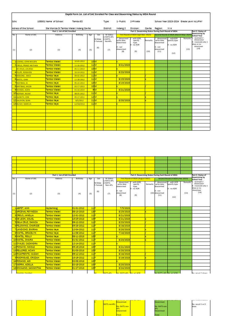 g5 Alupay Deworming Forms 2 | PDF