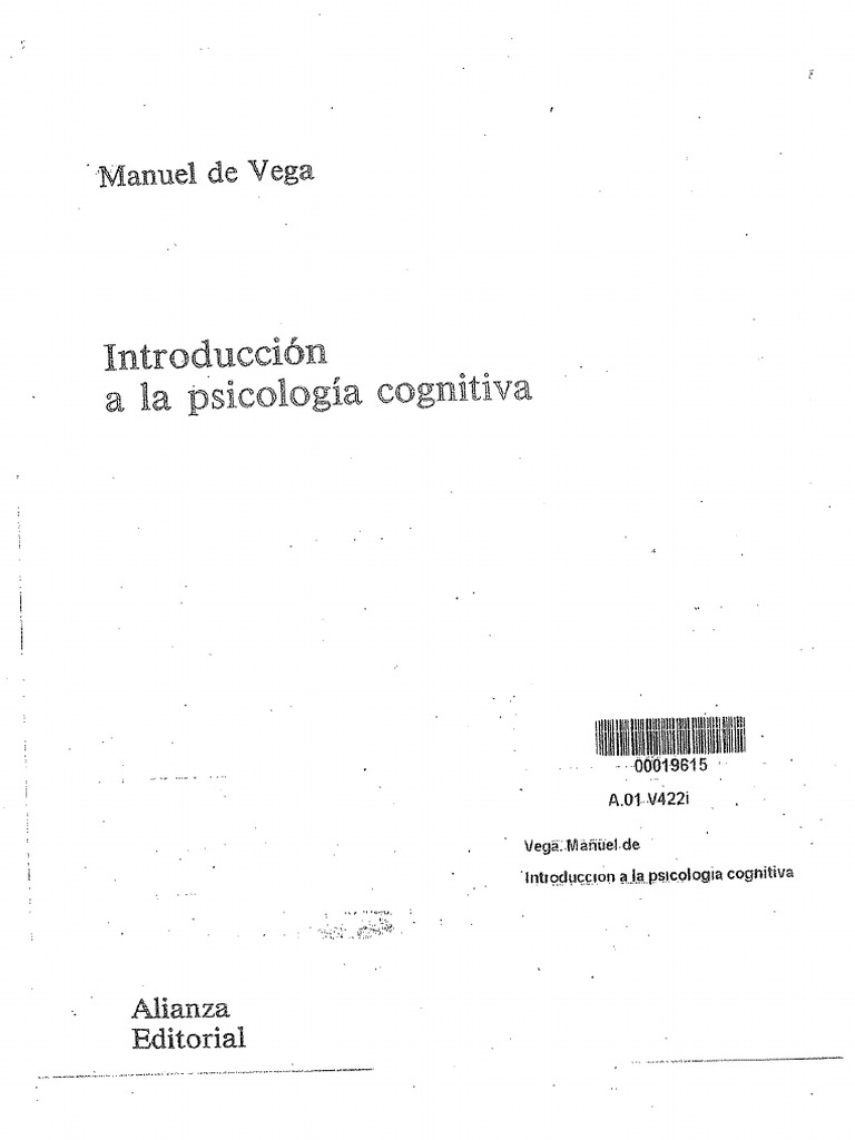 Manuel de Vega Introduccion A La Psicología Cognitiva | PDF