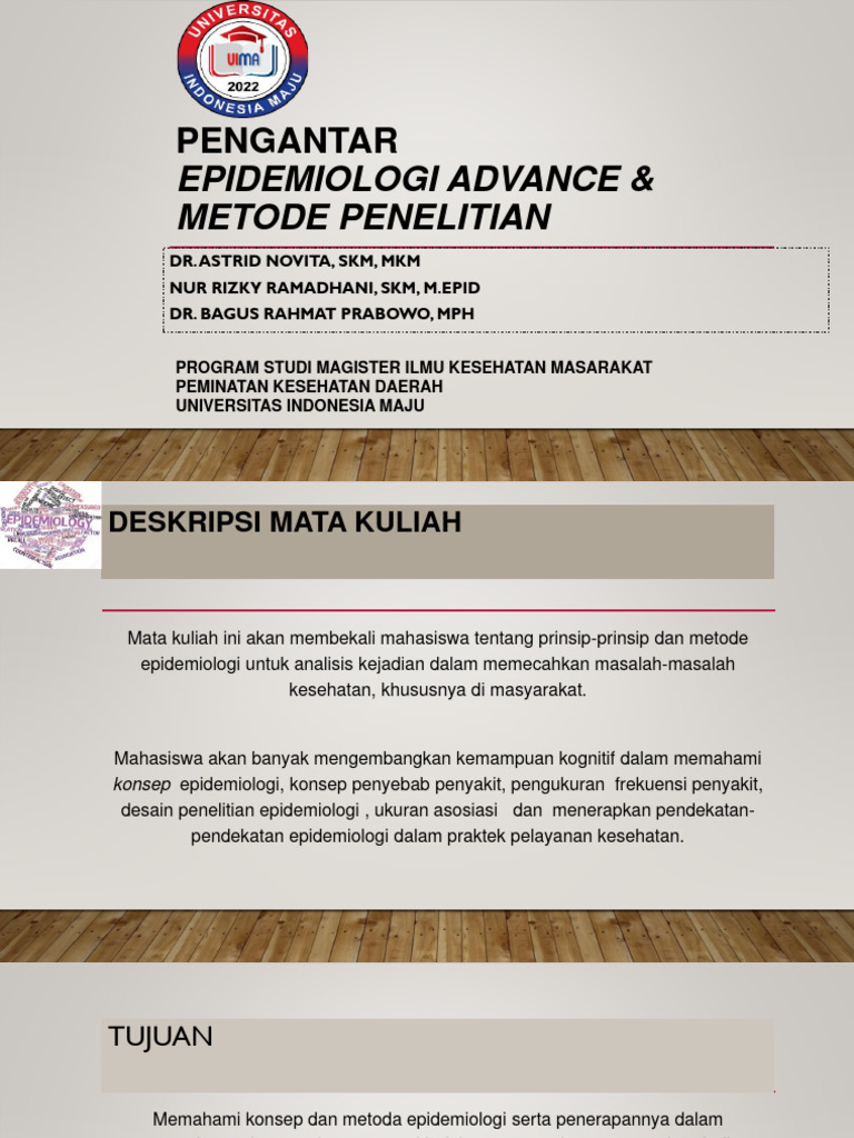 1 Introduction of Epidemiology Advanced | PDF