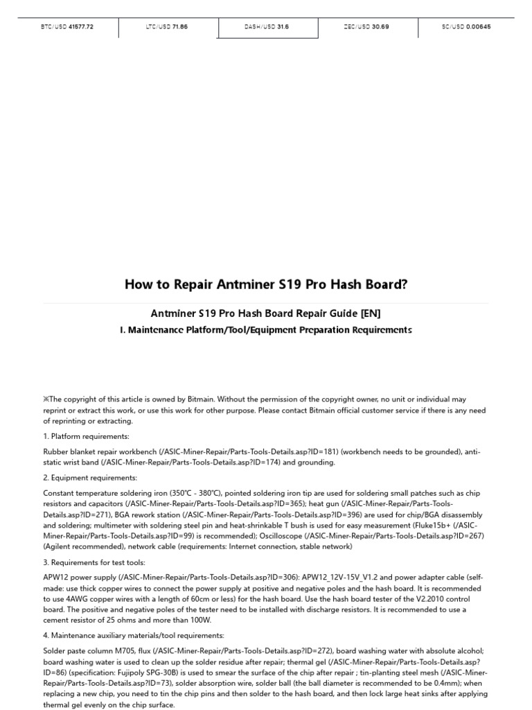 Antminer S19 Pro Hash Board Repair Guide (EN) - Zeus Mining | PDF ...