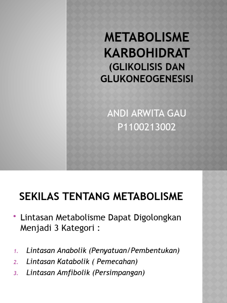 Metabolisme Karbohidrat | PDF | Kesehatan Holistik | Sains & Matematika