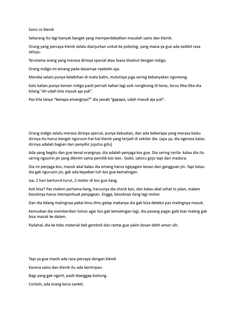 Sains Vs Klenik | PDF | Fiksi Misteri, Thriller, & Kejahatan