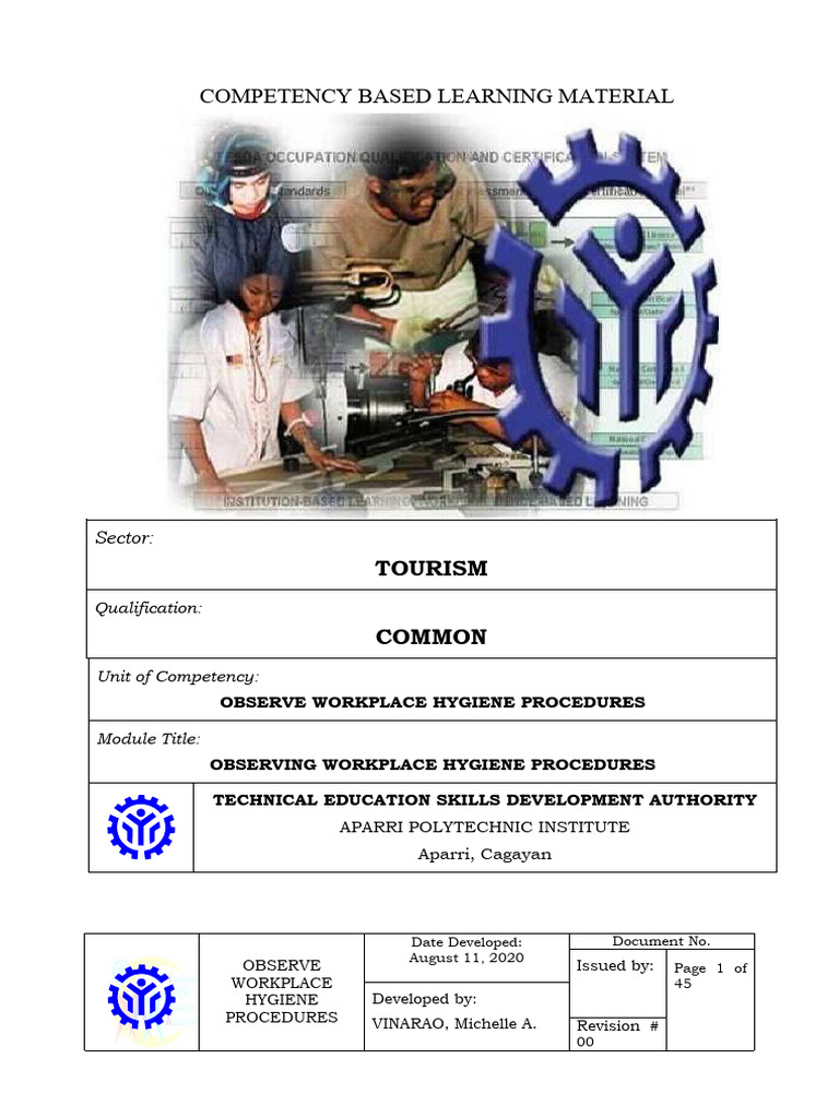 OBSERVE WORKPLACE HYGIENE PROCEDURES | PDF | Hand Washing | Hygiene