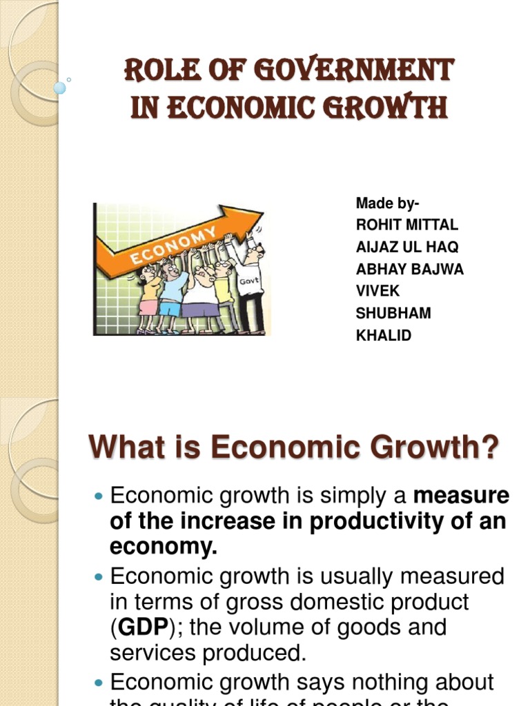 Role of Government in Economic Growth | Economic Growth | Capitalism
