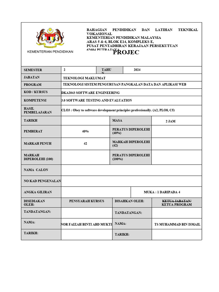 PB3 Project 2043 2024 | PDF