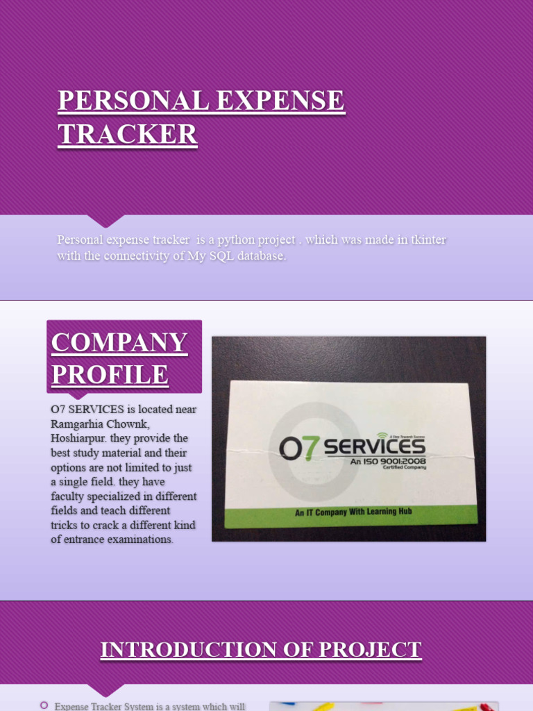 Personal Expense Tracker Ppt | PDF | Database Transaction | Databases