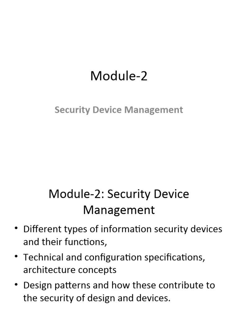 Security Device Management Overview | PDF | Security | Computer Security