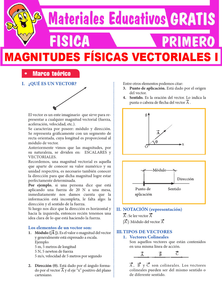 Qué Es Un Vector para Primer Grado de Secundaria | Descargar gratis PDF ...