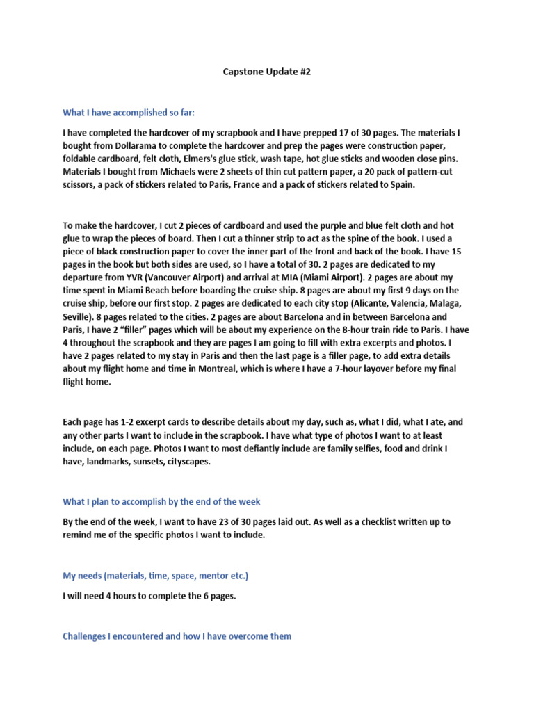 Capstone Update 2 Pdf Scrapbooking