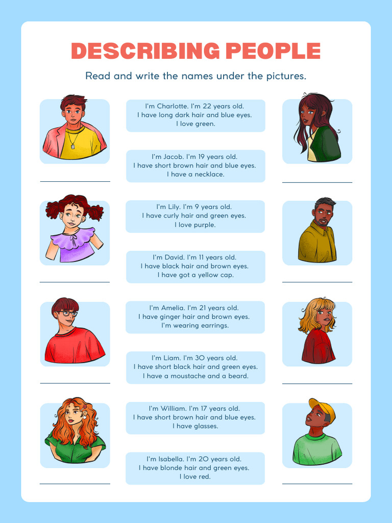 Describing People: Name and Appearance | PDF