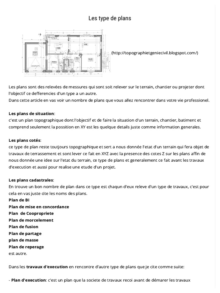 Types de plans topographiques en génie civil | PDF | Sciences de la terre