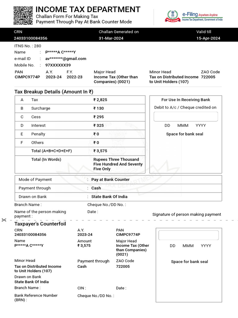 ChallanForm | PDF | Payments | Cheque