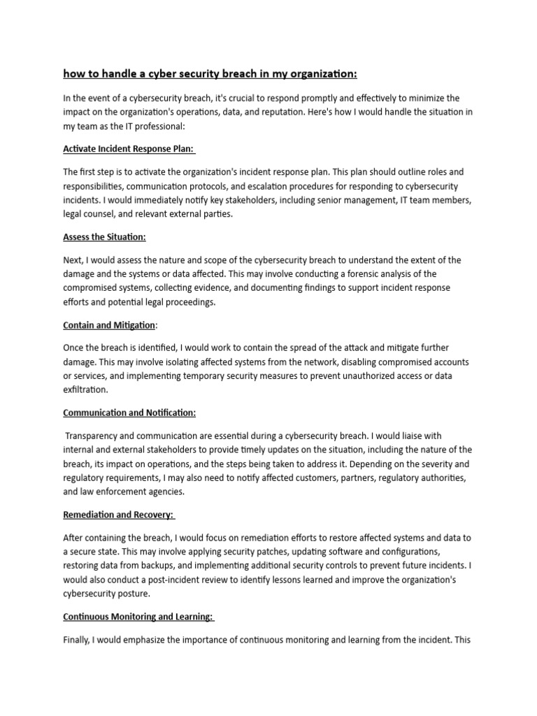 Cyber Incident Reporting MDL 7 | PDF | Computer Security | Security