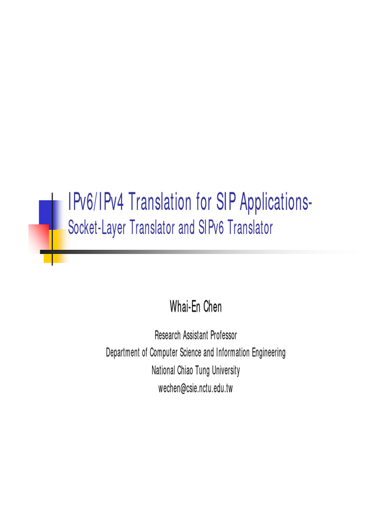 IPv6-IPv4 Translator Wechen | PDF | I Pv6 | Computer Architecture