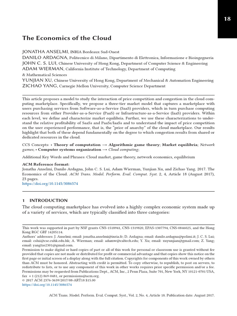 The Economics of The Cloud-TOMPECS0204 | PDF | Cloud Computing ...