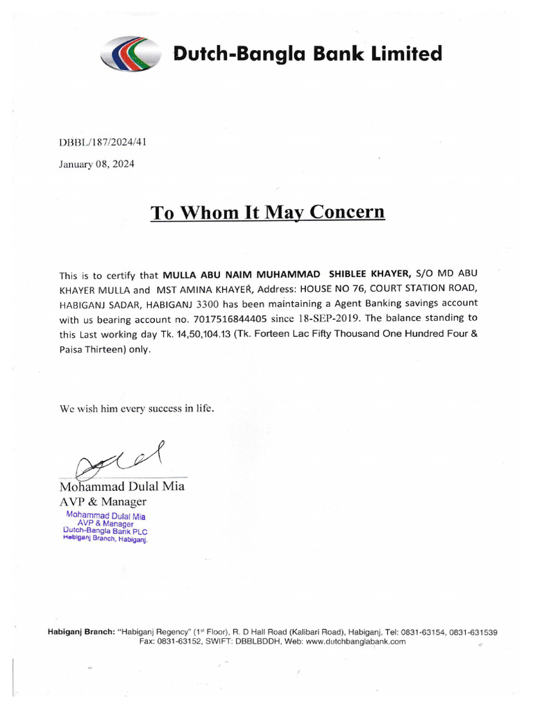 Bank Solvency & Statement | PDF