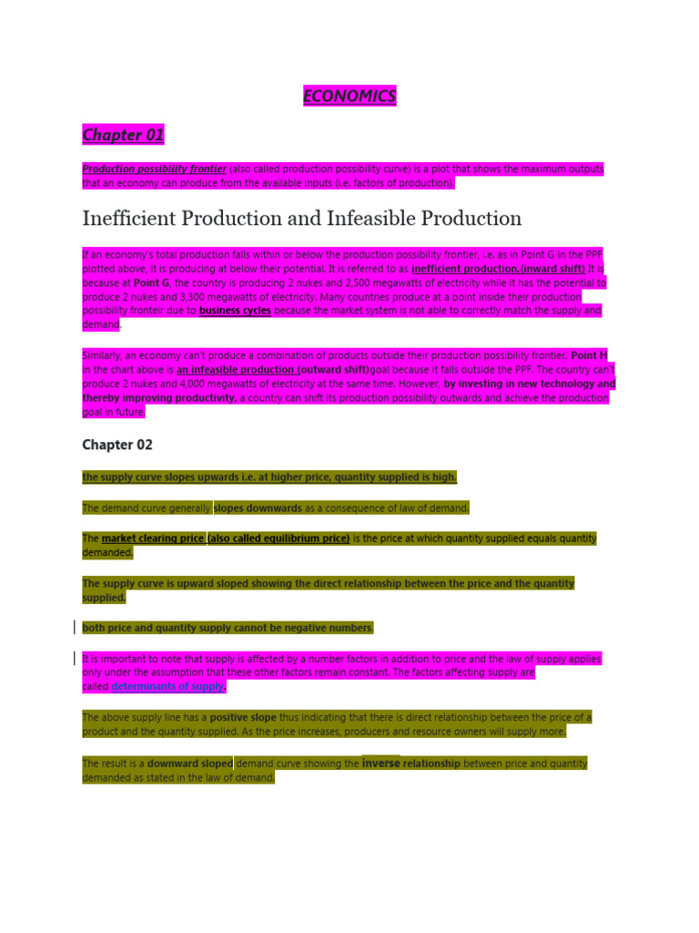 Economics Short Notes | Download Free PDF | Demand | Monopoly