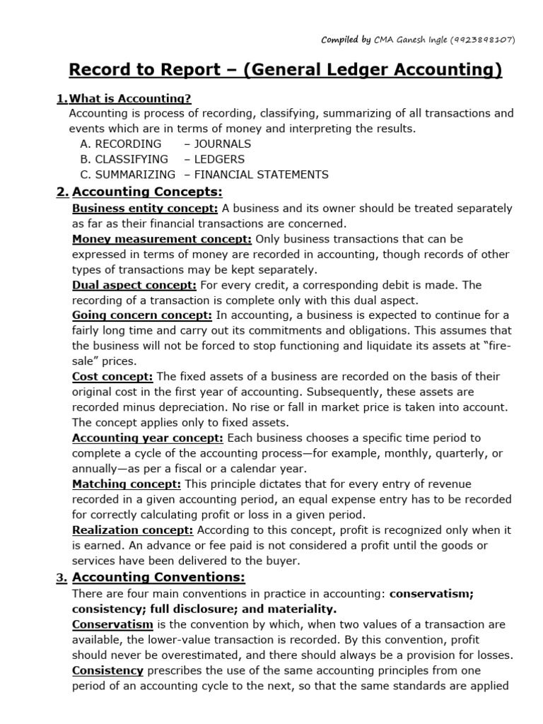 Record To Report - General Ledger Accounting - 240401 - 004120 | PDF ...