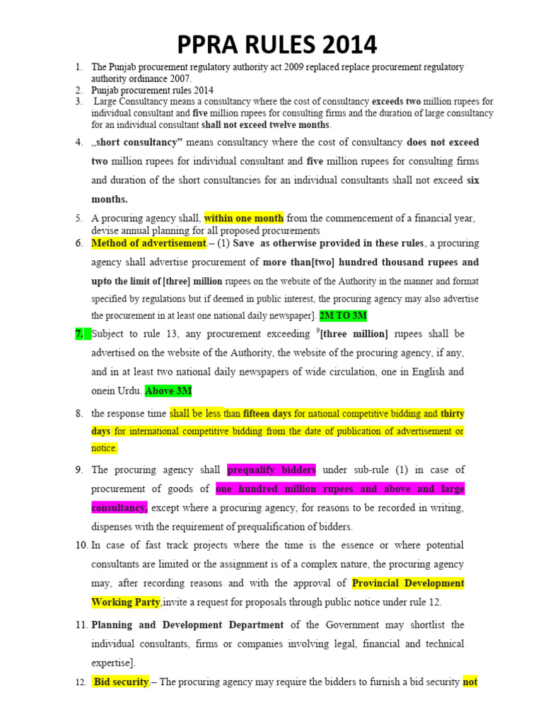 Ppra Short | PDF | Procurement | Business