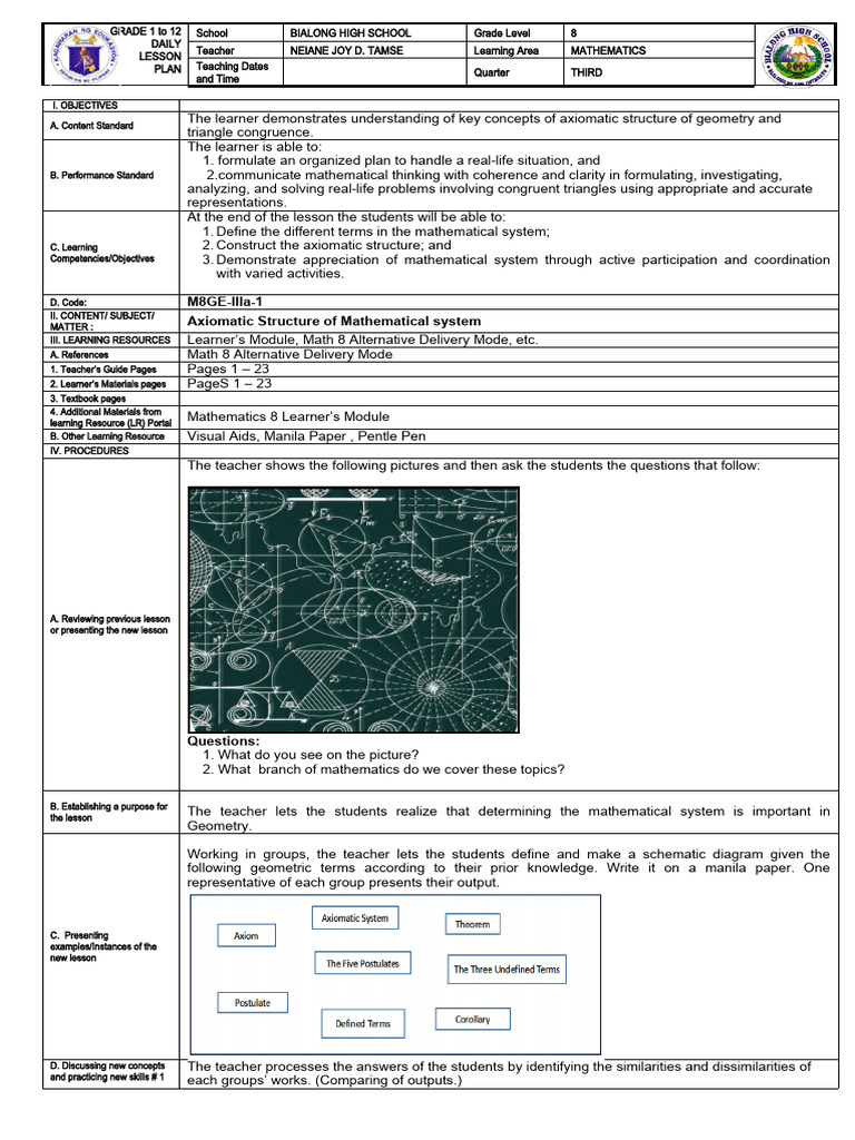 Cot 3 RD | PDF | Axiom | Theorem