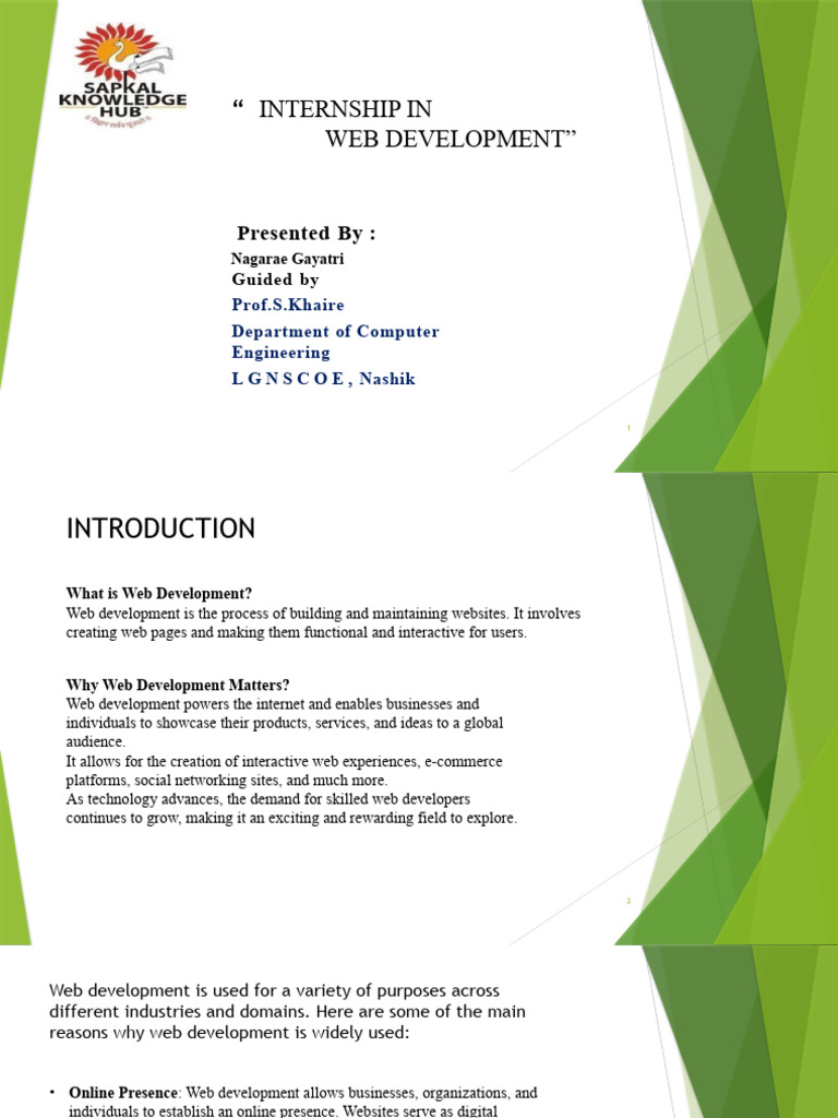 Gayatri Internship Ppt | PDF | World Wide Web | Internet & Web