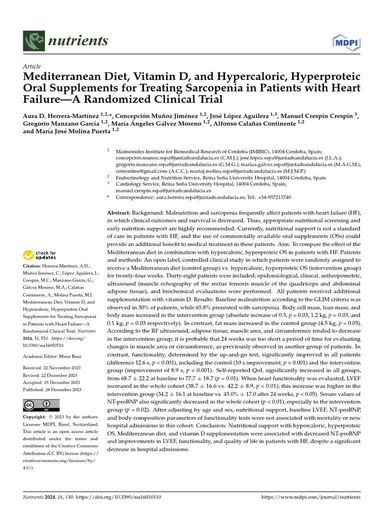 Mediterranean Diet, Vitamin D, and Hypercaloric, Hyperproteic | PDF ...