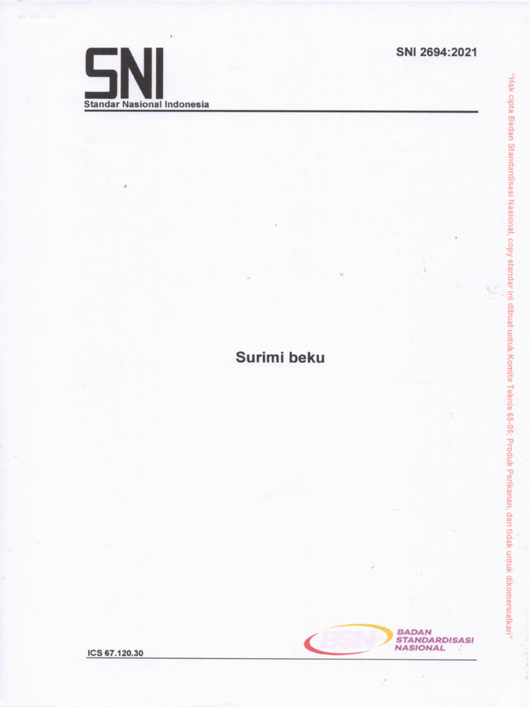 SNI Surimi 2021 | PDF