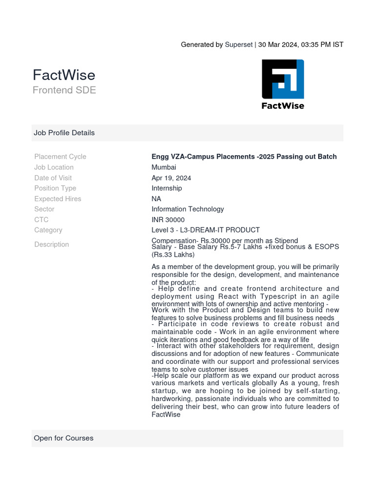 Job Profile Details | Download Free PDF | Computer Science | Computer Security