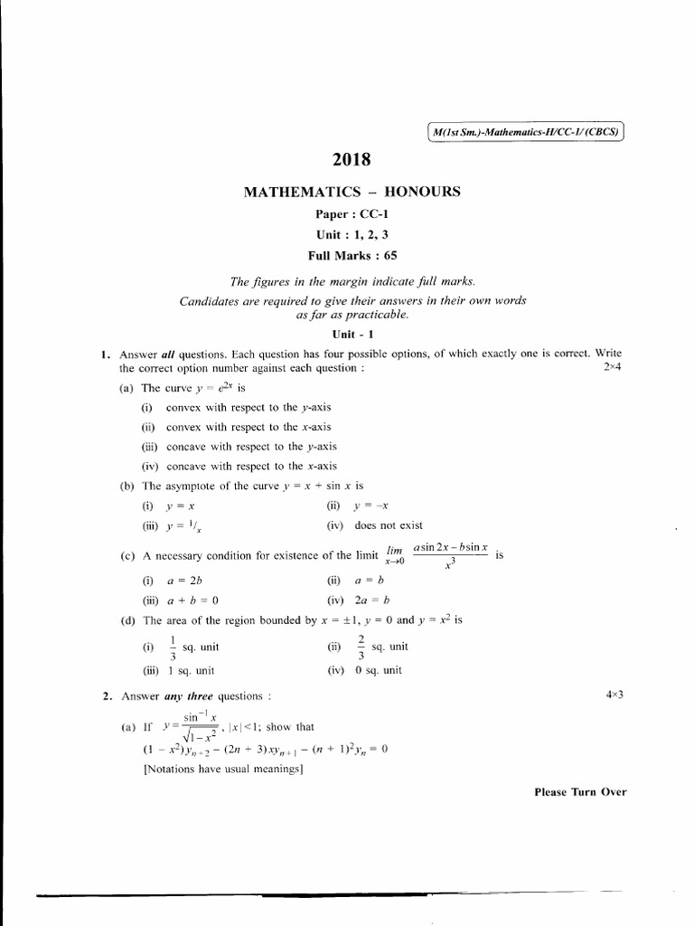 Math H CC1 2018 | PDF